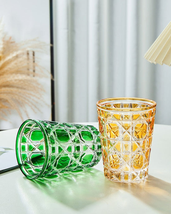 Genie Checkered Diamond Glass Drinking Cup: Stylish and Durable ...