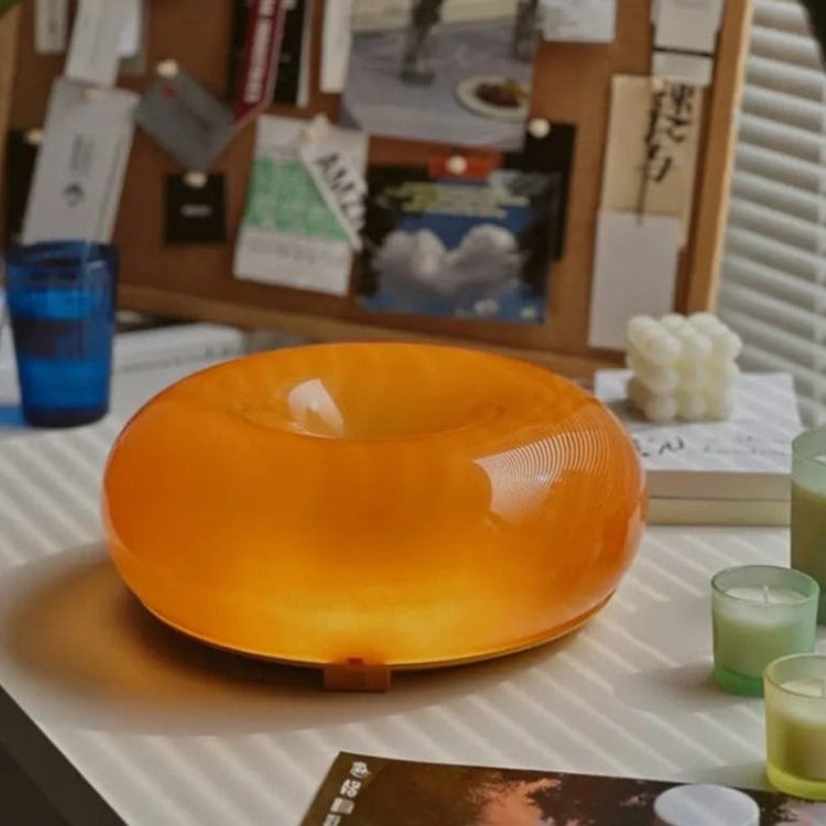 Glass Donut Table Lamp: Elegant Orange and White Lighting Fixture ...