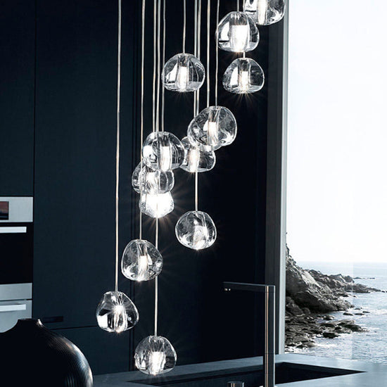 Transform Your Space with Elegant Glass Tear Drop LED Pendant Lights ...