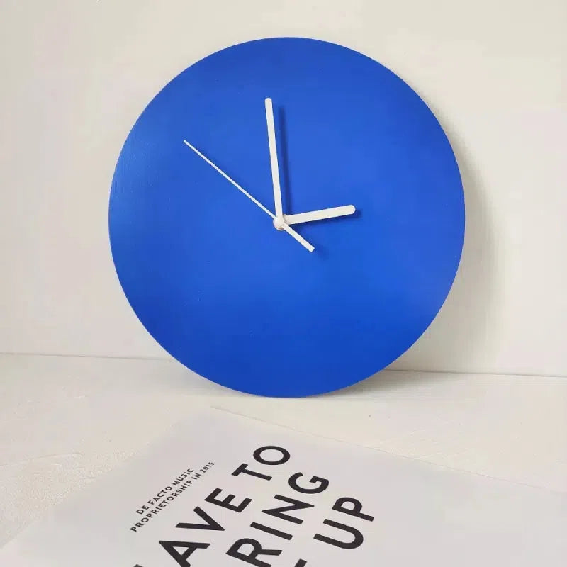 Klein Blue Geometric Wall Clock: Elegant Wooden Timepiece | Buy Now ...