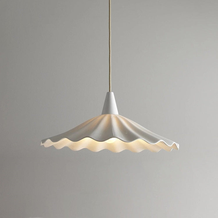 Pleated Flower Glazed Ceramic LED Pendant Light: Elegant Illumination ...