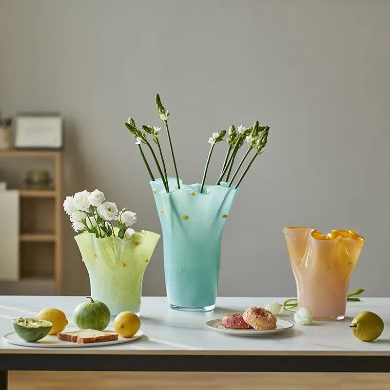 Taffy Wave Glass Flower Vase – Letifly Lights & Decor
