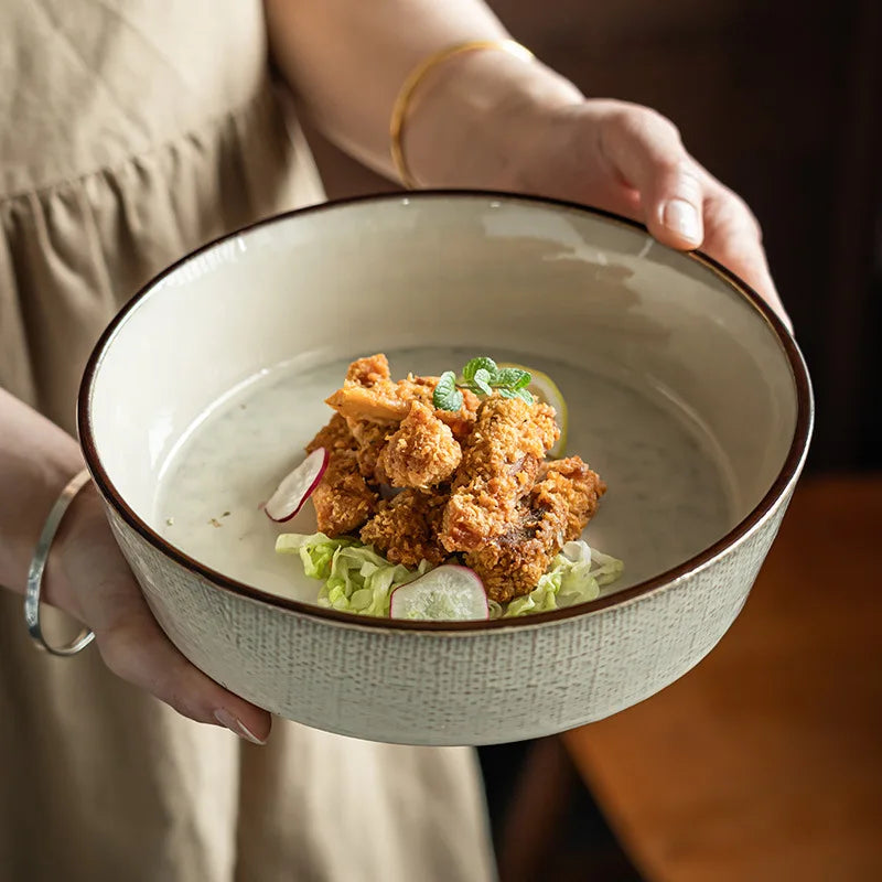 Vintage Ceramic Deep Dish Bowl – Letifly Lights & Decor