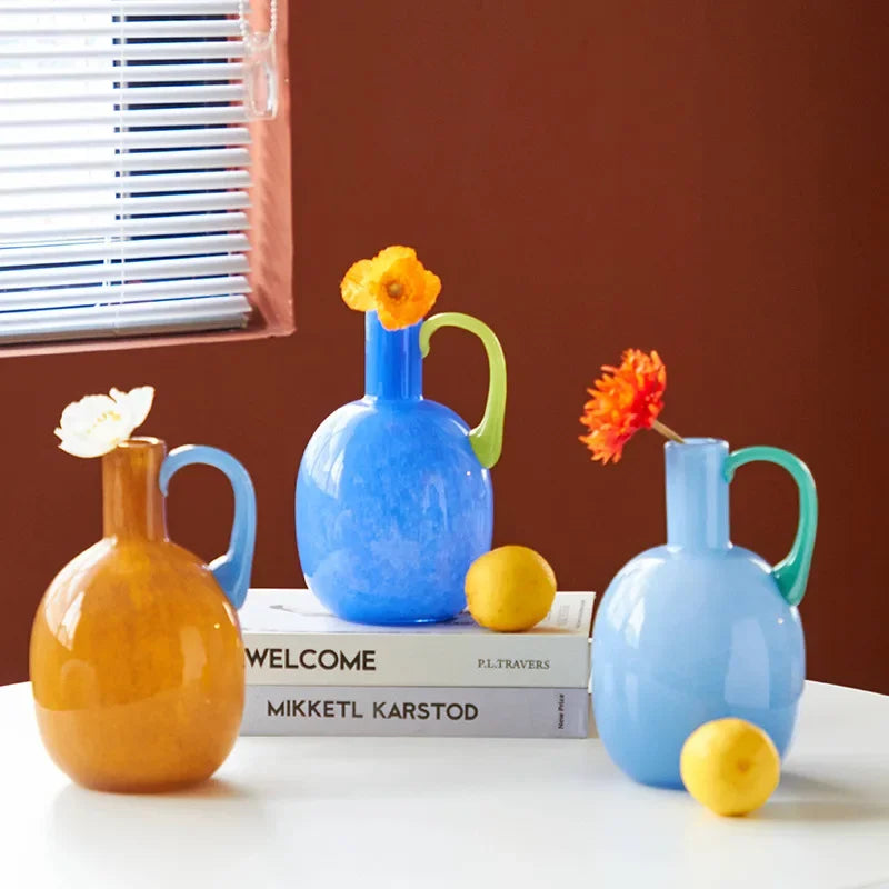 Sunset Pour Colorblock Glass Vase – Letifly Lights & Decor