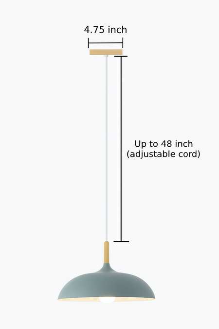 Pastel Metal Wood Pendant 110-240V | Letifly Lights & Decor