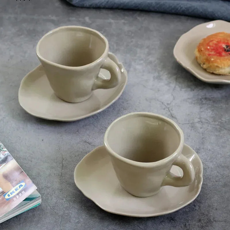 Wabi Harmony Ceramic Cup & Saucer Set – Letifly Lights & Decor