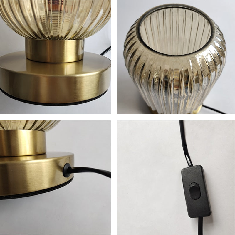 Gema Ripple Glass Table Lamp: Elegant Stained Glass Lighting Fixture