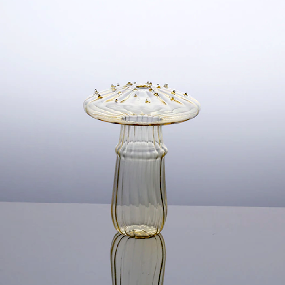Discover Timeless Elegance with the Velo Mushroom Glass Vase