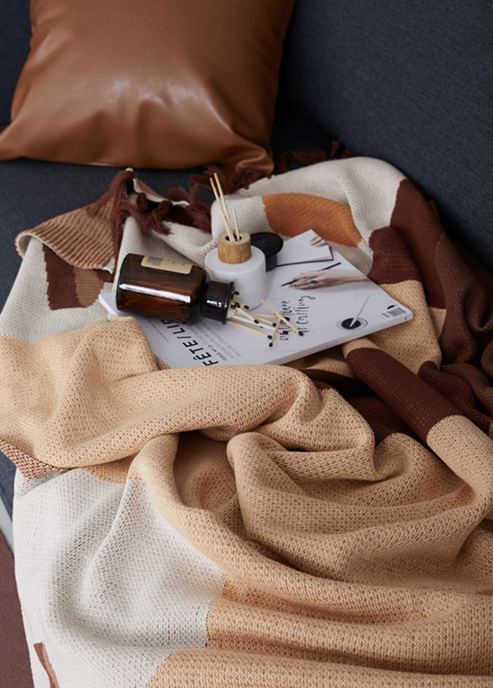 Abstract Earth Clay Tones Tapestry Throw Blanket for Modern Home Decor ...