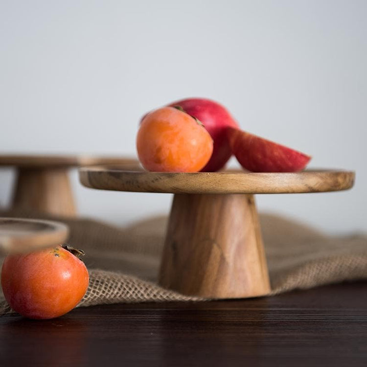 Vintage Natural Wood Cake Stand and Serving Tray for Events and Decor ...