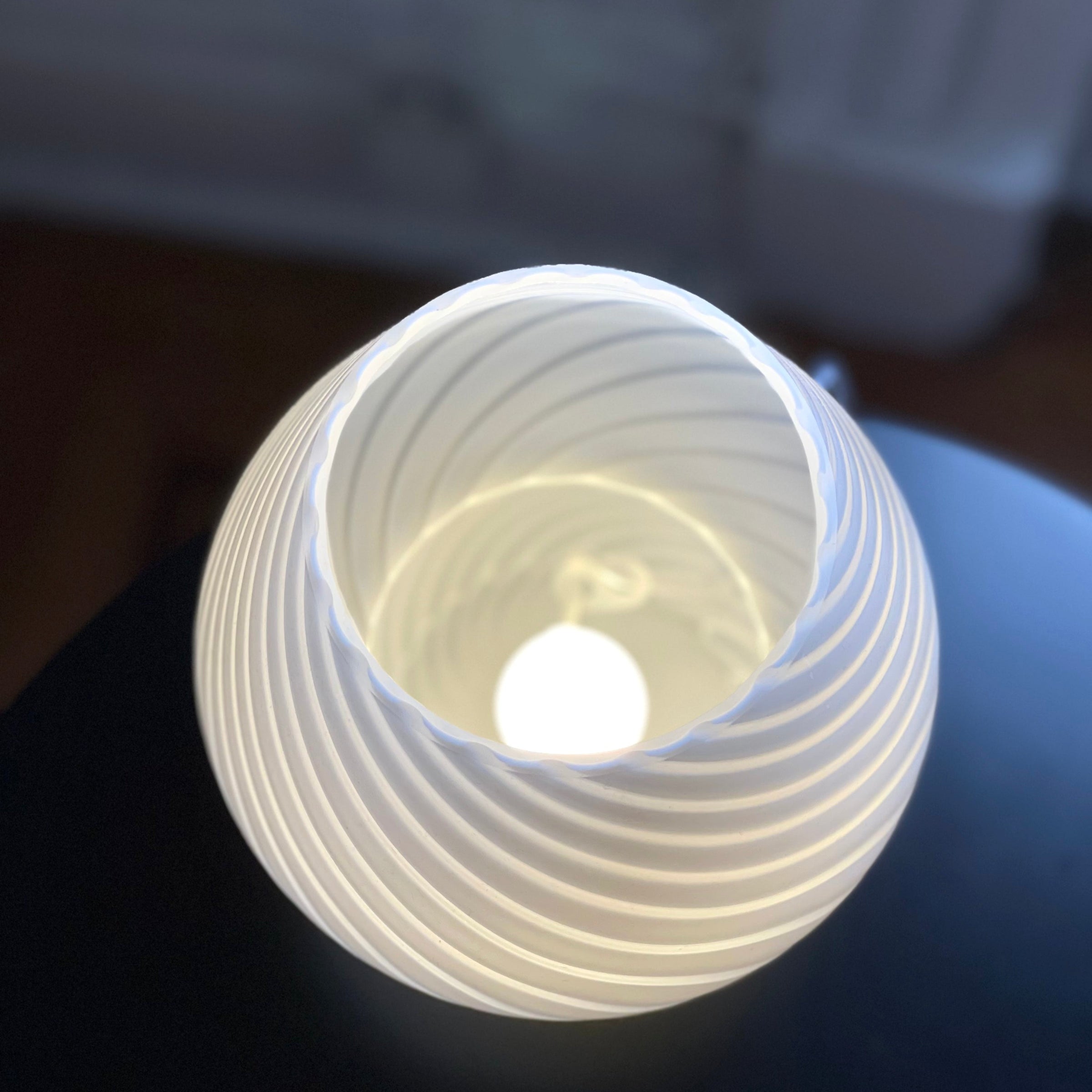 Coco Swirl Glass Table Lamp LED - LED light – Letifly Lights & Decor
