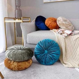 Crushed Velvet Round Pillow 15 inch - Letifly – Letifly Lights & Decor