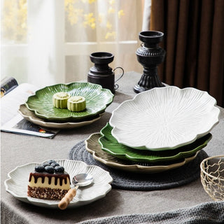 French Leaf Nature Inspired Plates: Ceramic Artistry for Exquisite ...