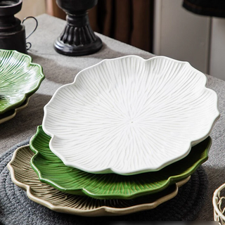 French Leaf Nature Inspired Plates: Ceramic Artistry for Exquisite ...