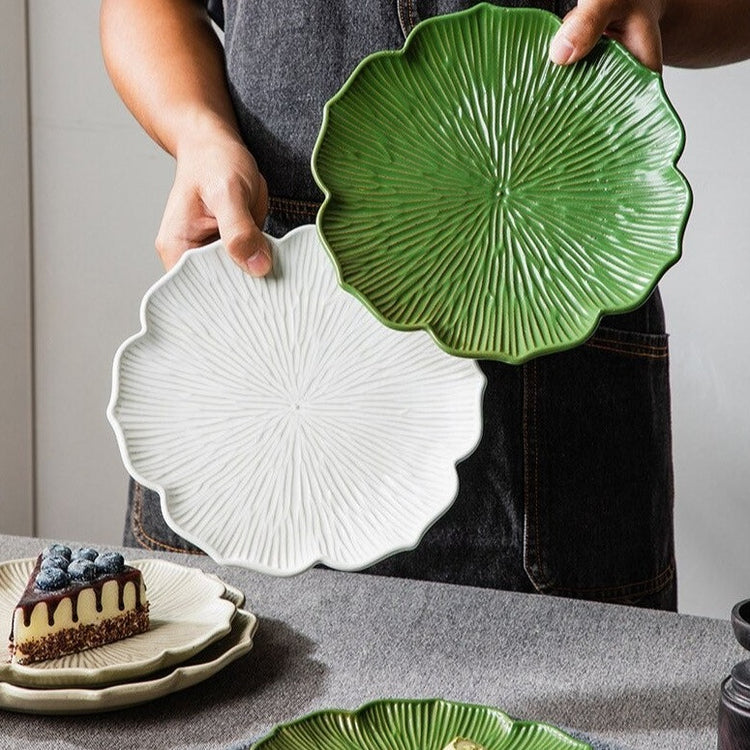 French Leaf Nature Inspired Plates: Ceramic Artistry for Exquisite ...