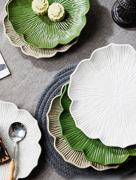 French Leaf Nature Inspired Plates: Ceramic Artistry for Exquisite ...
