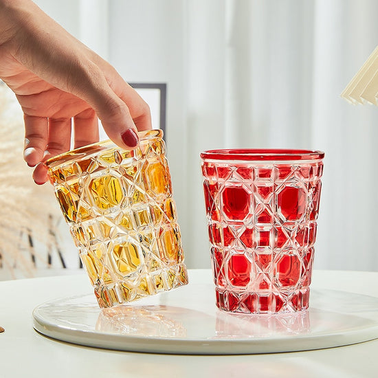 Genie Checkered Diamond Glass Drinking Cup: Stylish and Durable ...