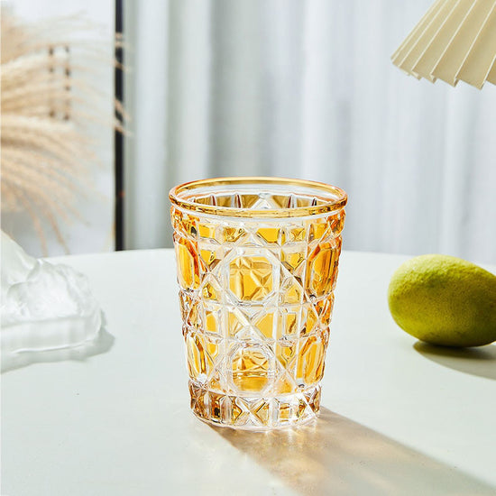 Genie Checkered Diamond Glass Drinking Cup: Stylish and Durable ...
