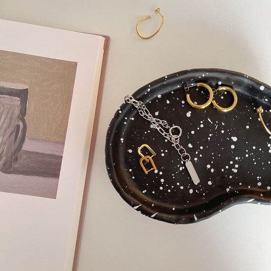 Ink Spots Footed Catch All Tray – Letifly Lights & Decor