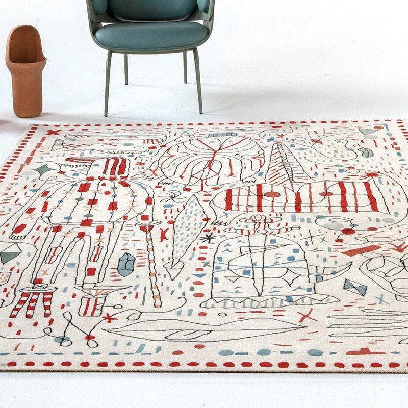 Danish Design Modern Sketch Abstract Area Rug - Letifly – Letifly ...