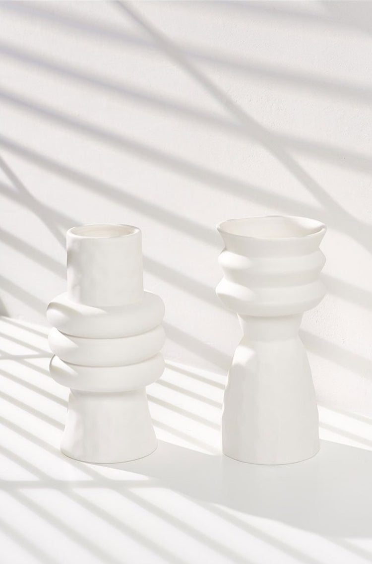 Paros White Ceramic Vases - Letifly – Letifly Lights & Decor