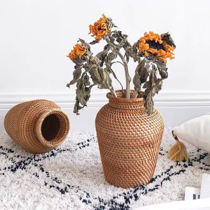Rattan Hand Woven Vase - Letifly – Letifly Lights & Decor