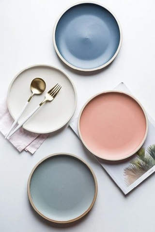Soho Pastel Color Ceramic Stoneware Dinner Plates – Letifly Lights & Decor