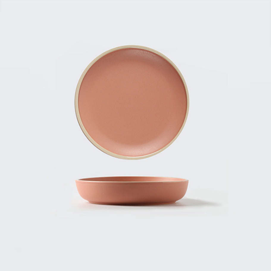 Soho Pastel Color Ceramic Stoneware Dinner Plates
