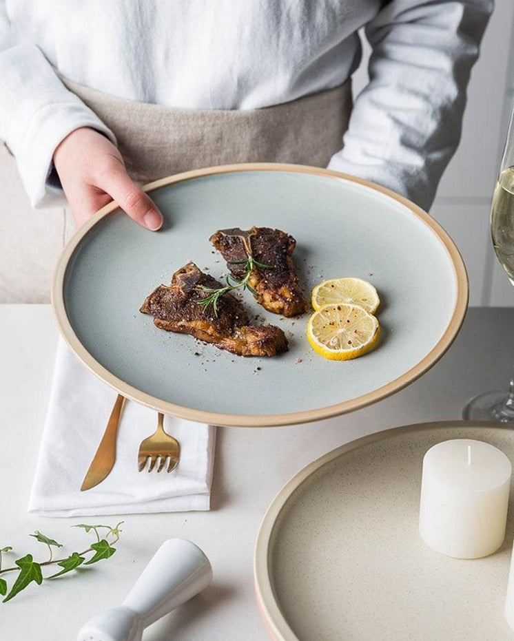 Soho Pastel Color Ceramic Stoneware Dinner Plates