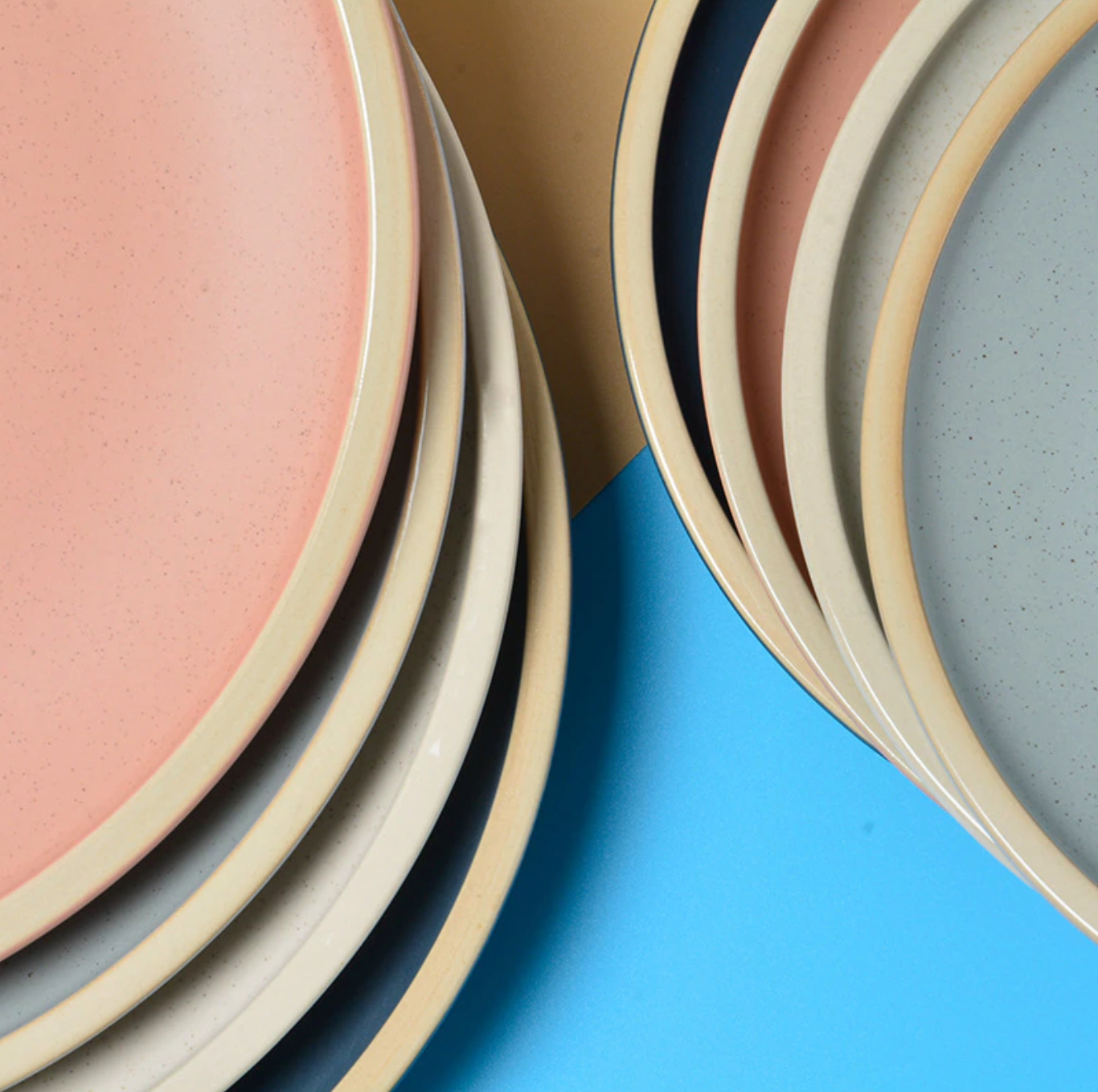 Soho Pastel Color Ceramic Stoneware Dinner Plates