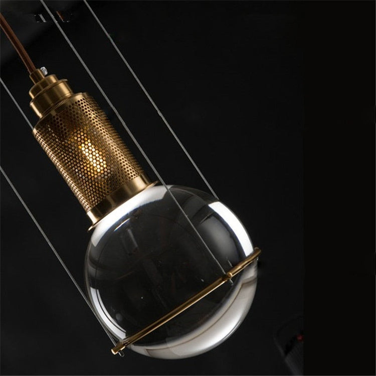 Enhance Your Space with Suspended Drop Glass & Brass LED Pendant Light ...