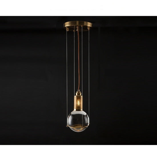 Enhance Your Space with Suspended Drop Glass & Brass LED Pendant Light ...