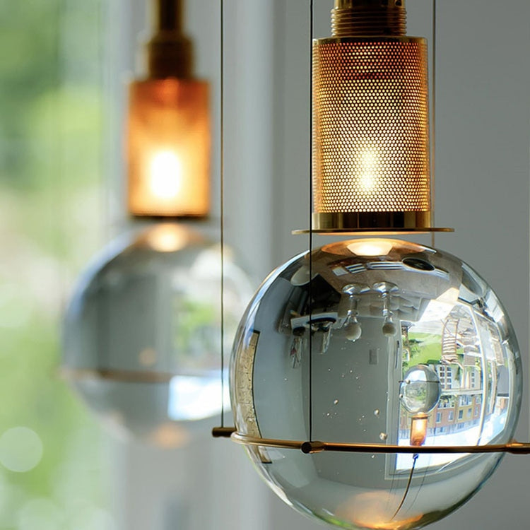 Enhance Your Space with Suspended Drop Glass & Brass LED Pendant Light ...