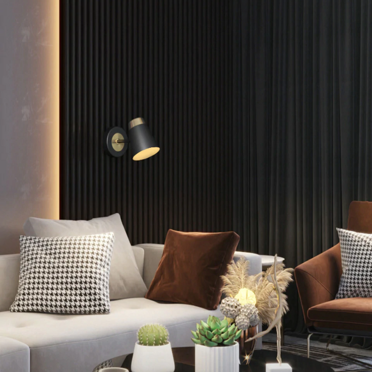 Thome Black & Gold Wall Lamp LED - LED light – Letifly Lights & Decor