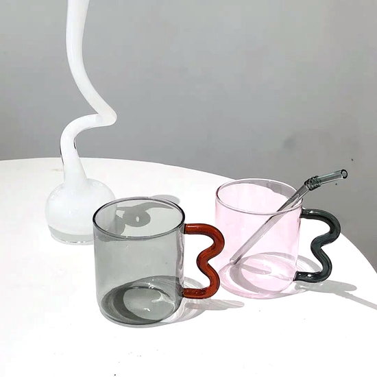 Wavy Handle Glass Mugs - Letifly – Letifly Lights & Decor