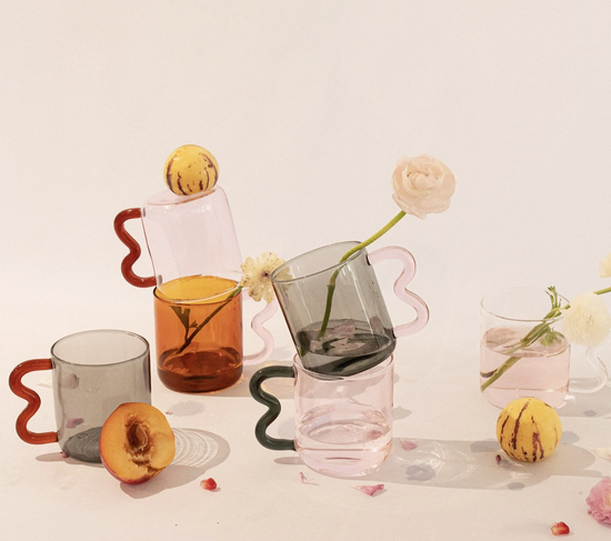 Wavy Handle Glass Mugs - Letifly – Letifly Lights & Decor