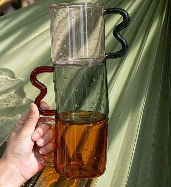 Wavy Handle Glass Mugs - Letifly – Letifly Lights & Decor