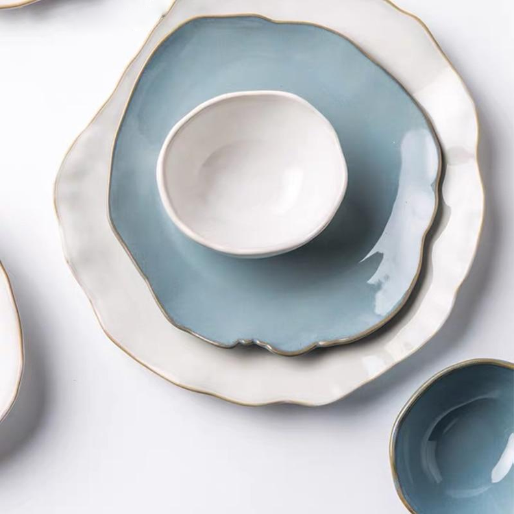White & Blue Shell Porcelain Plates & Bowls – Letifly Lights & Decor