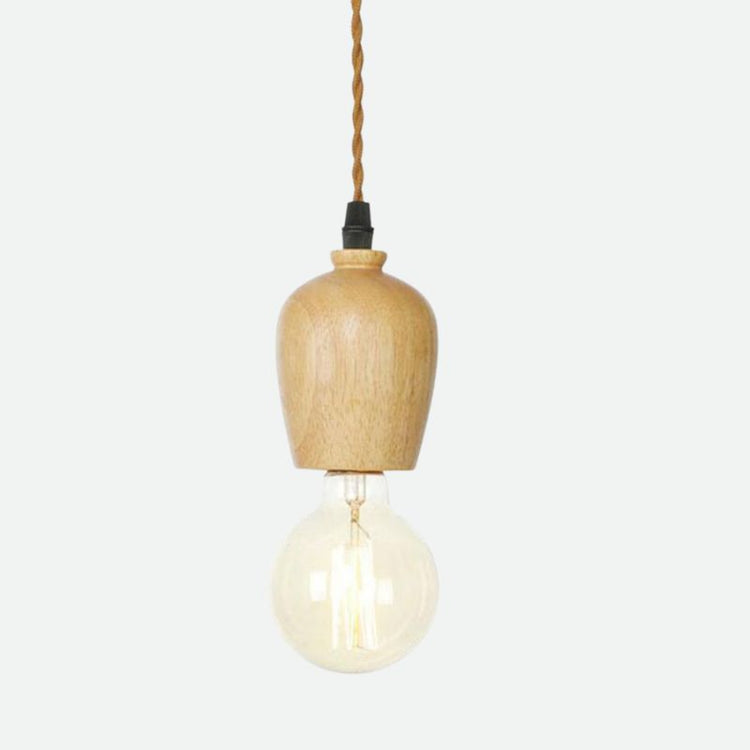 Wood Vintage Single Pendant Light Socket LED - LED light – Letifly ...