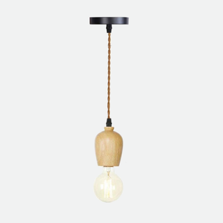 Wood Vintage Single Pendant Light Socket LED - LED light – Letifly ...